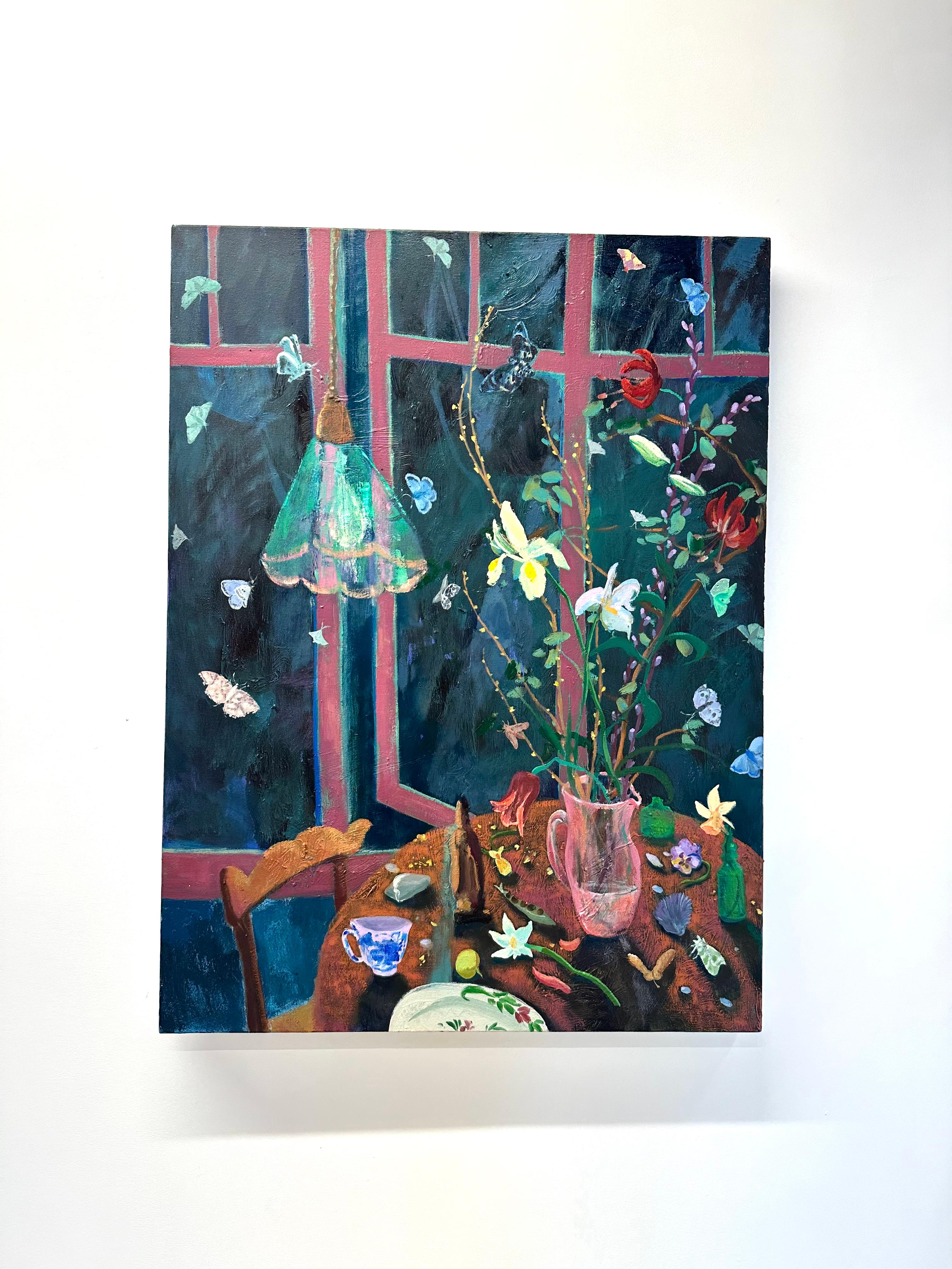 Melanie Parke - Nights Are For Moths - Contemporary Still Life Flowers ...