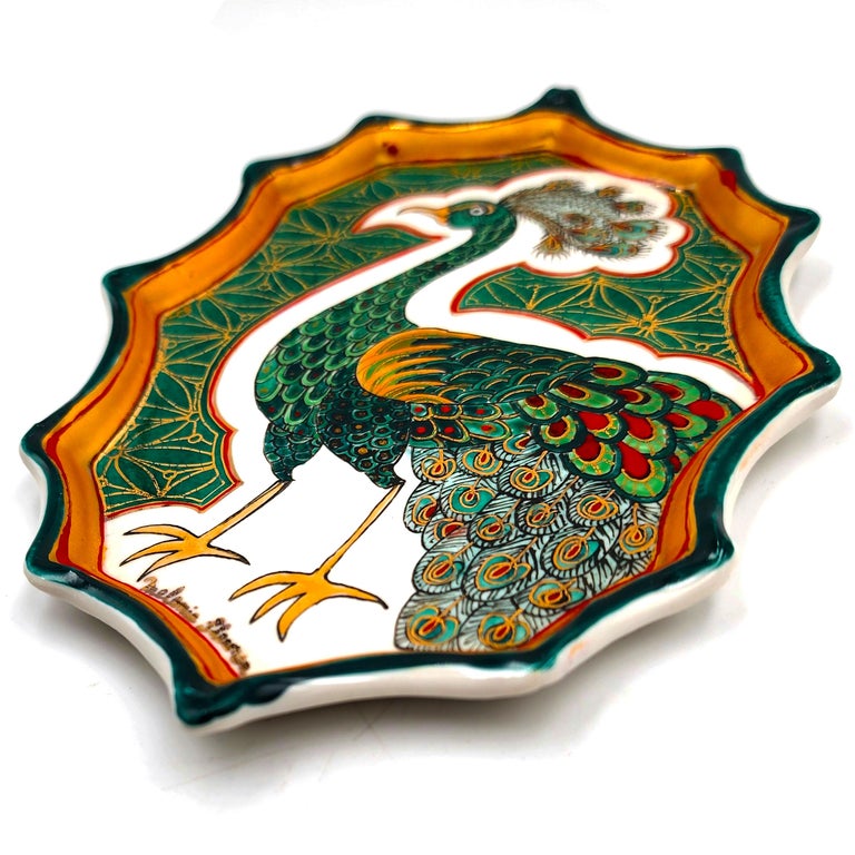 Melanie Sherman - Vintage Peacock II (Wall Piece/Dish (hand-painted ...