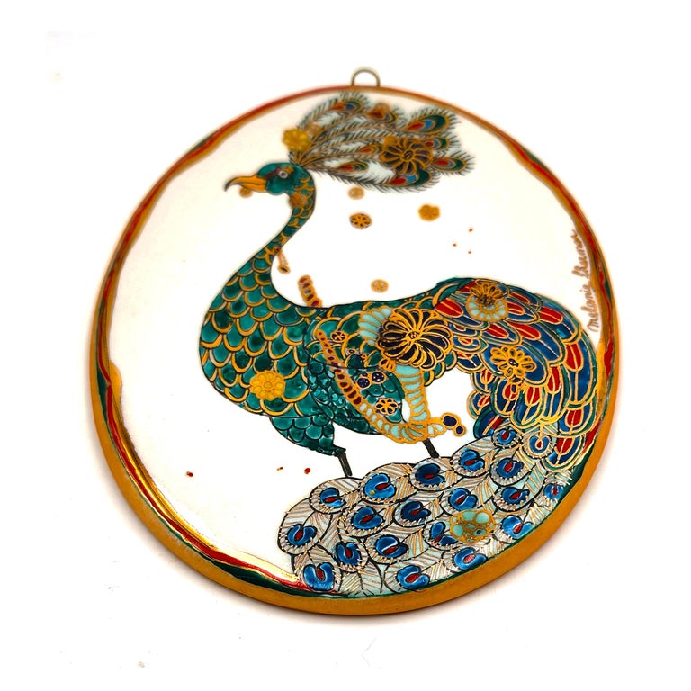 Melanie Sherman - Vintage Peacock III (Wall Piece/Dish (hand-painted ...