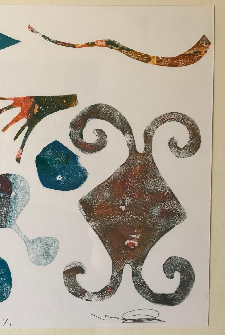 Melanie Yazzie - Coded Story monotype by Melanie Yazzie framed abstract ...