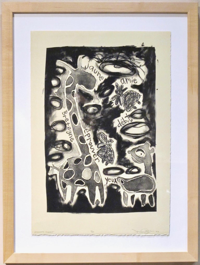 Melanie Yazzie - Learning French, Melanie Yazzie lithograph black white ...