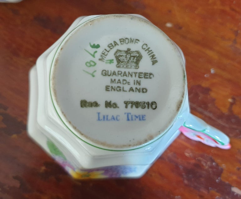 Melba Pink Flower Handle Art Deco Tea Service For Sale at 1stDibs