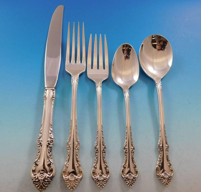 Melbourne by Oneida Sterling Silver Flatware Set for 12 Service 60 ...