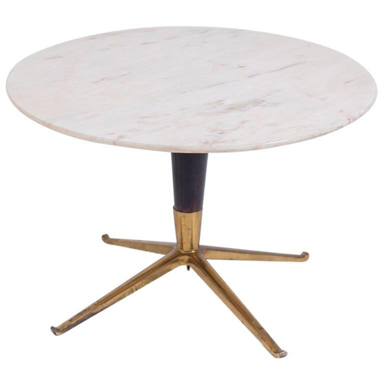 Melchiorre Bega Coffee Table in Marble, Iron Brass, 1950s at 1stDibs