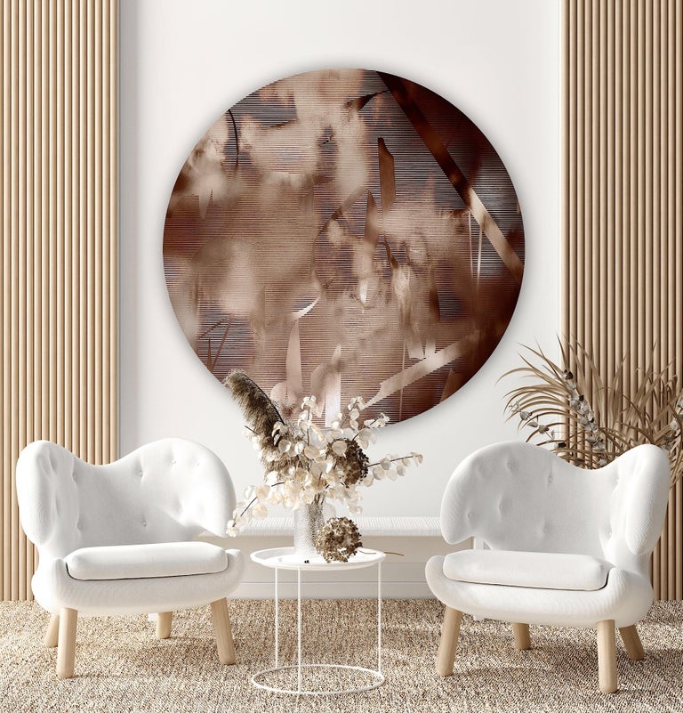 Melisa Taylor Metzger - Screen tbd16 (round tan light brown grid deco ...