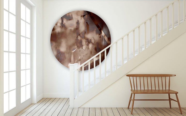 Melisa Taylor Metzger - Screen tbd16 (round tan light brown grid deco ...