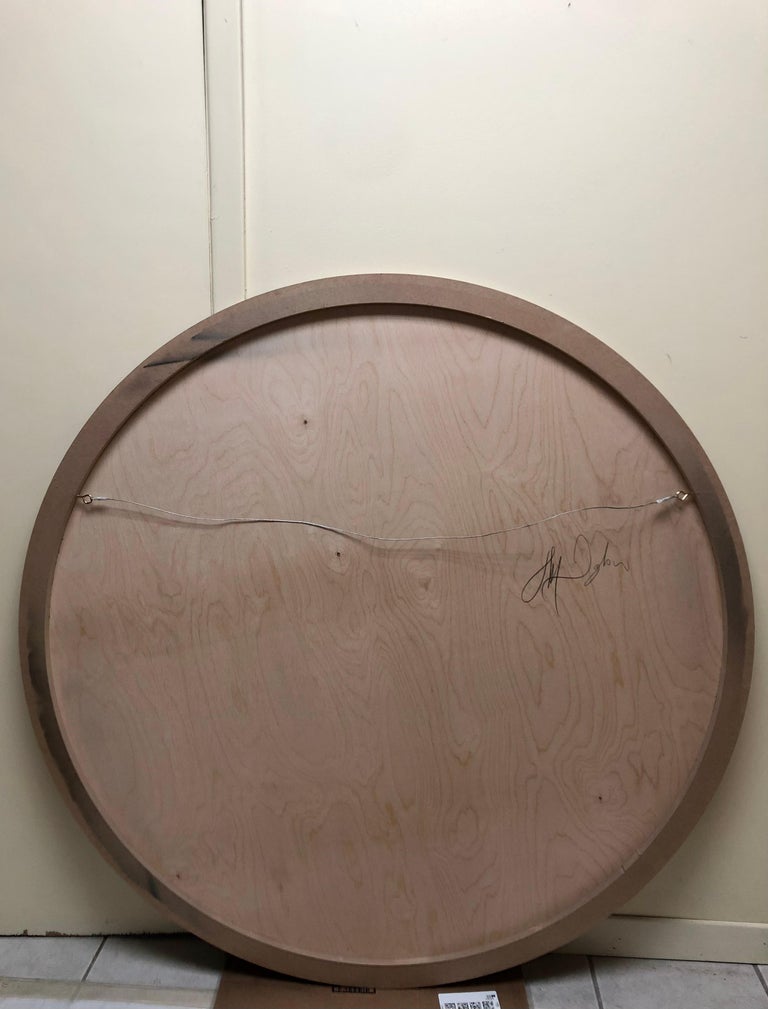 Melisa Taylor Metzger - Screen tondo 2022.6 (round pink black grid art ...