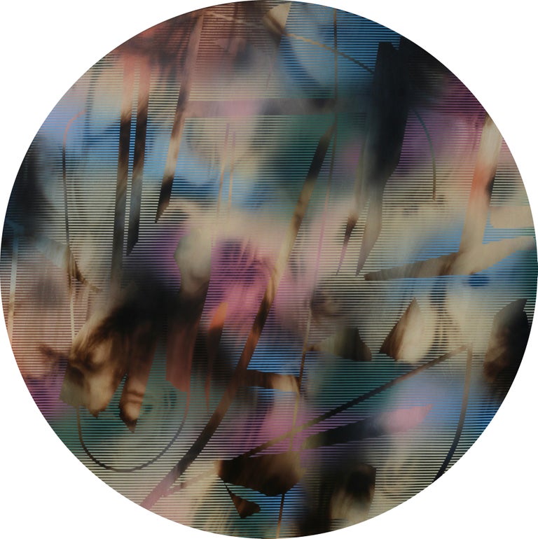 Melisa Taylor Metzger - Screen tondo 2022.6 (round pink black grid art ...