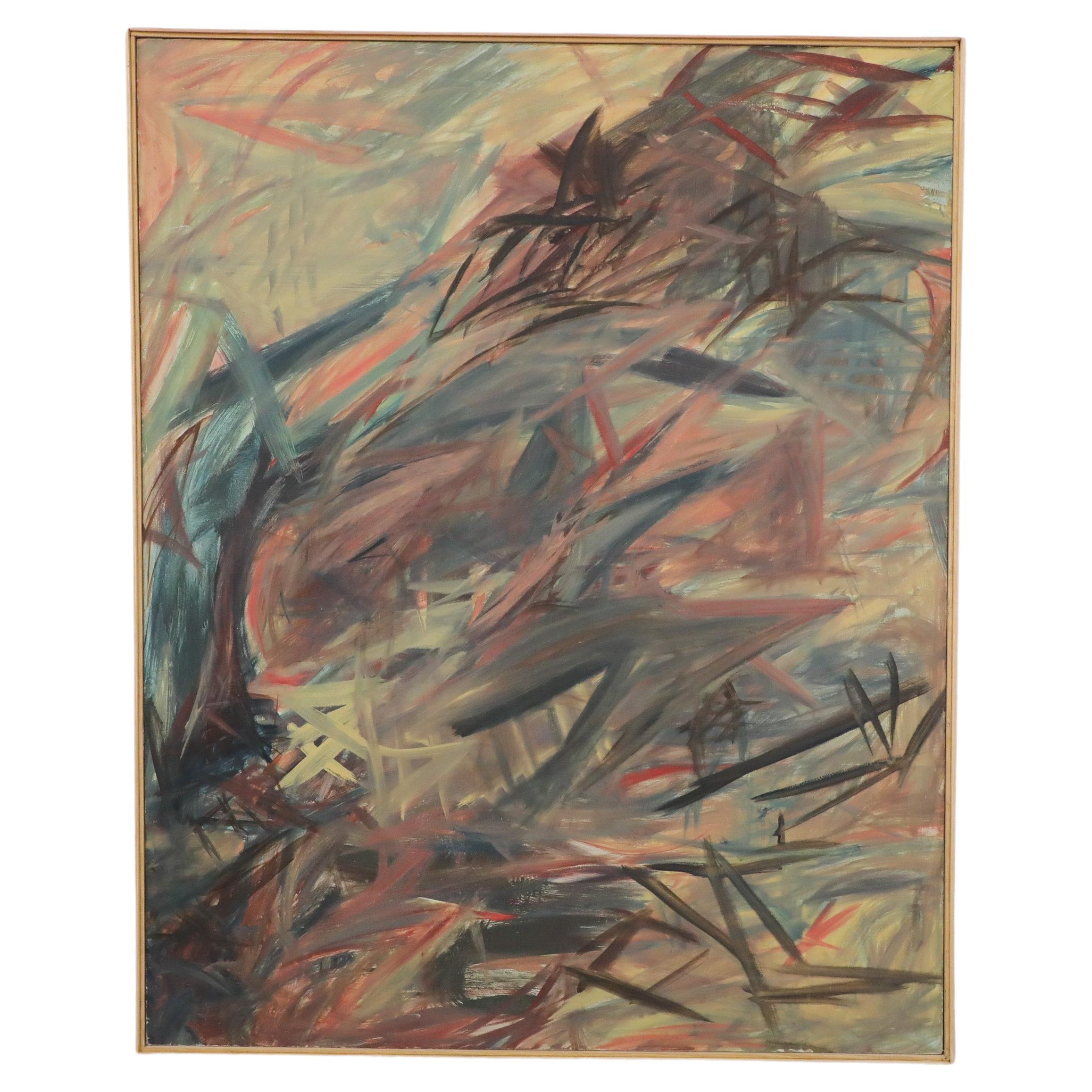 Melissa Cowy signed Abstract Acrylic on Canvas Painting, 1980 For Sale ...