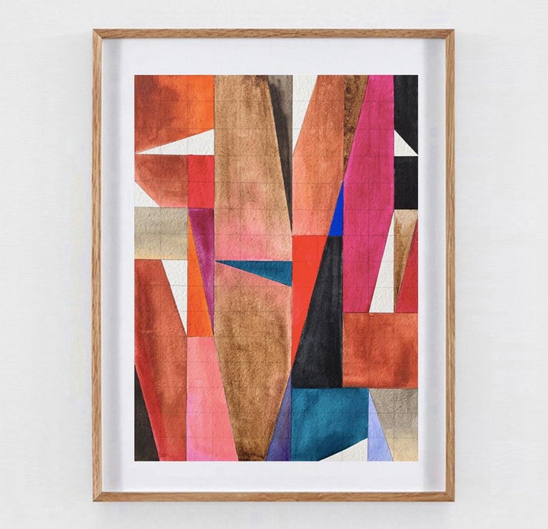 Melissa Dupont - Stone Upon Stone 2 Geometric Abstract Orange Painting ...