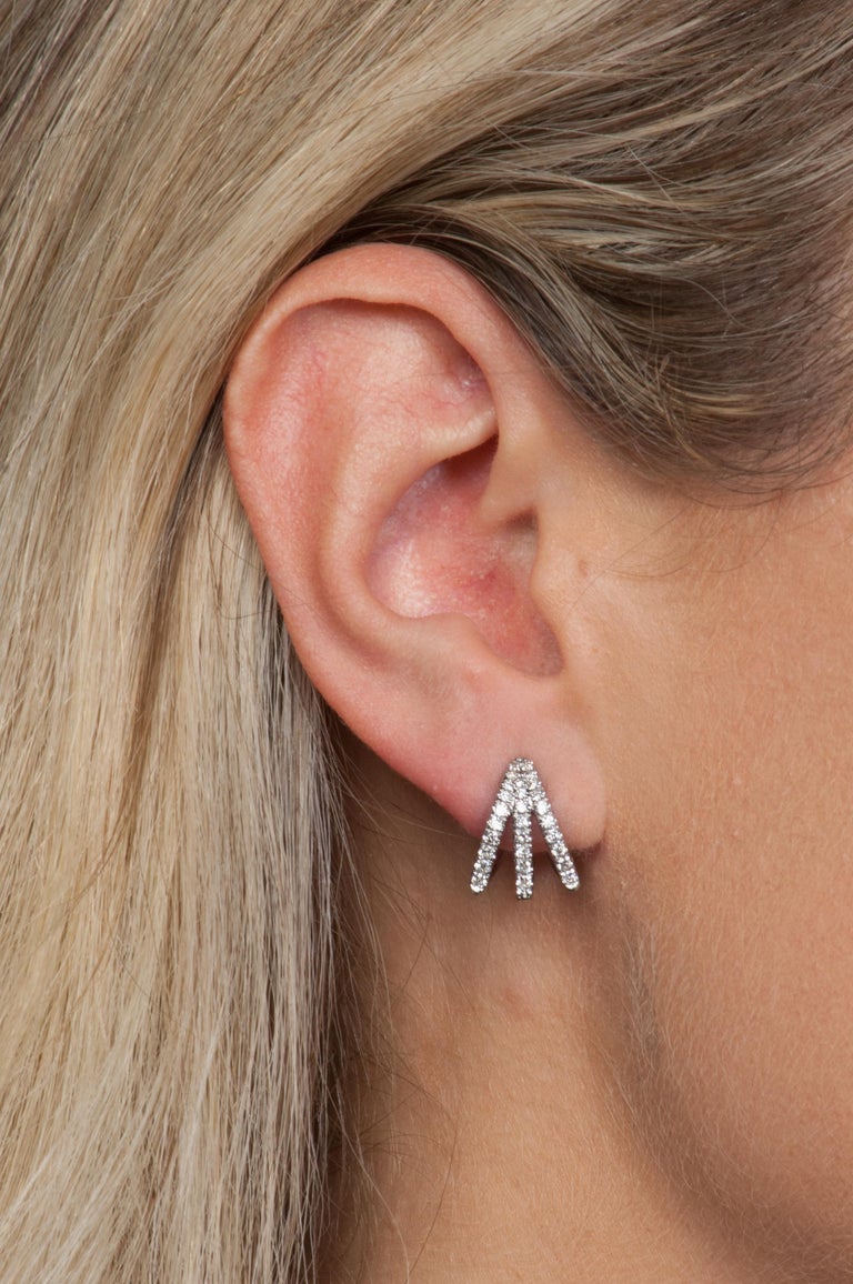 Melissa Kaye Cris White Gold and Diamond Earrings For Sale at 1stDibs