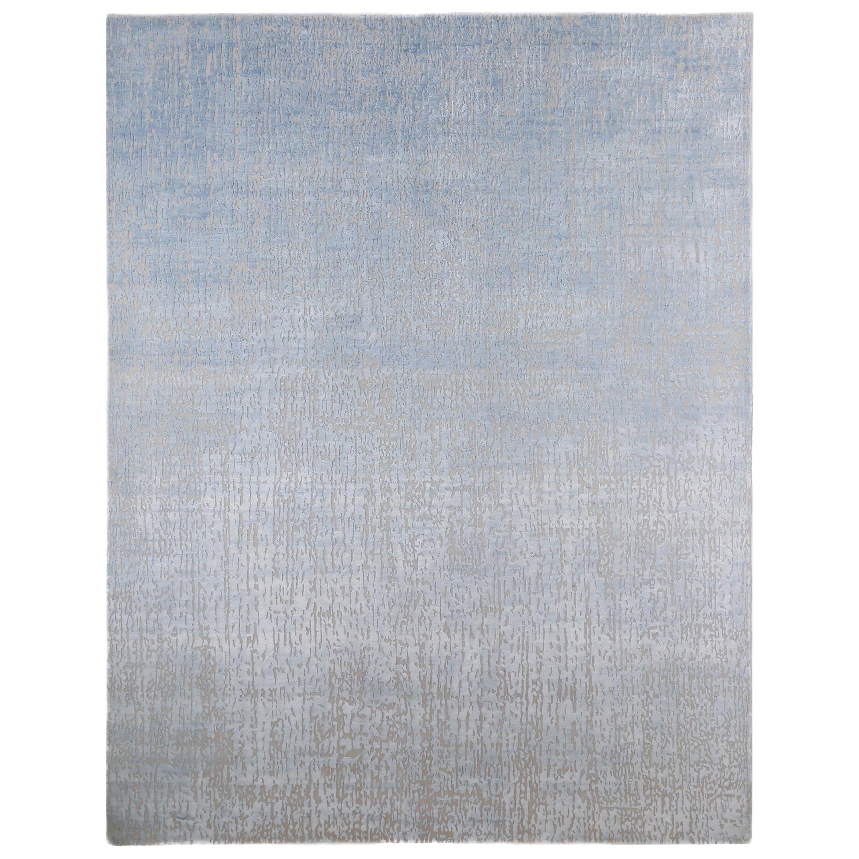 Silver and Black Blocks Area Rug For Sale at 1stDibs