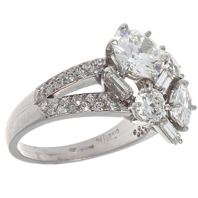 Mellerio French GIA 1.88 Carat Old European Cut Diamond Platinum ...