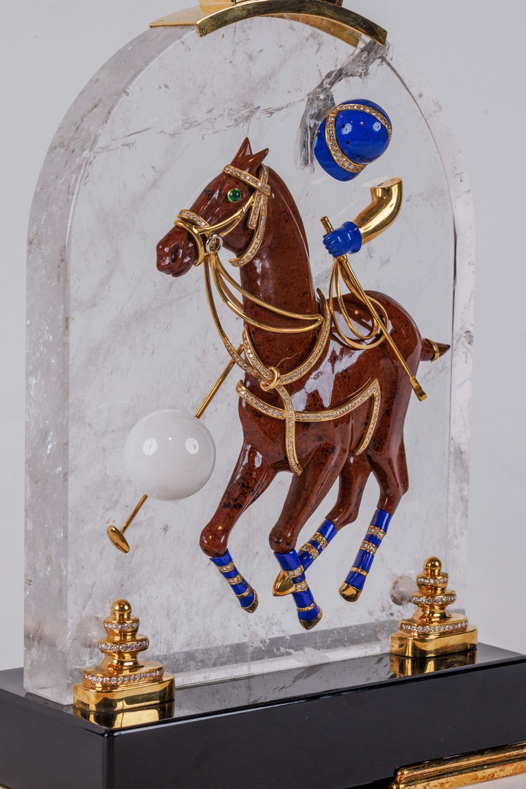 Mellerio Paris, French Gold, Diamonds, Silver, Lapis, and Obsidian Polo ...