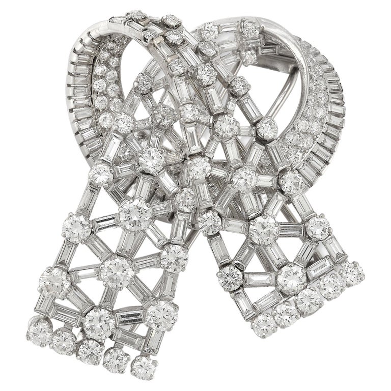 Mellerio Paris Double Clip Bow Brooch For Sale at 1stDibs