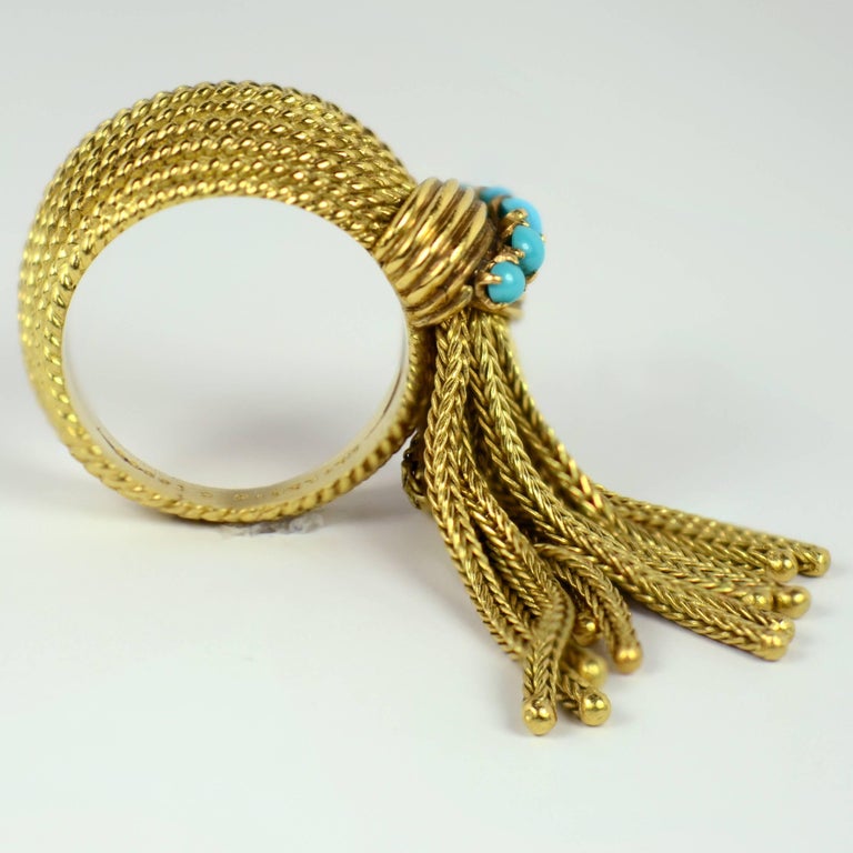 Mellerio Turquoise Gold Fringe Ring at 1stDibs