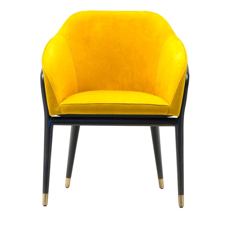Melodie Mustard Leather Chair For Sale at 1stDibs