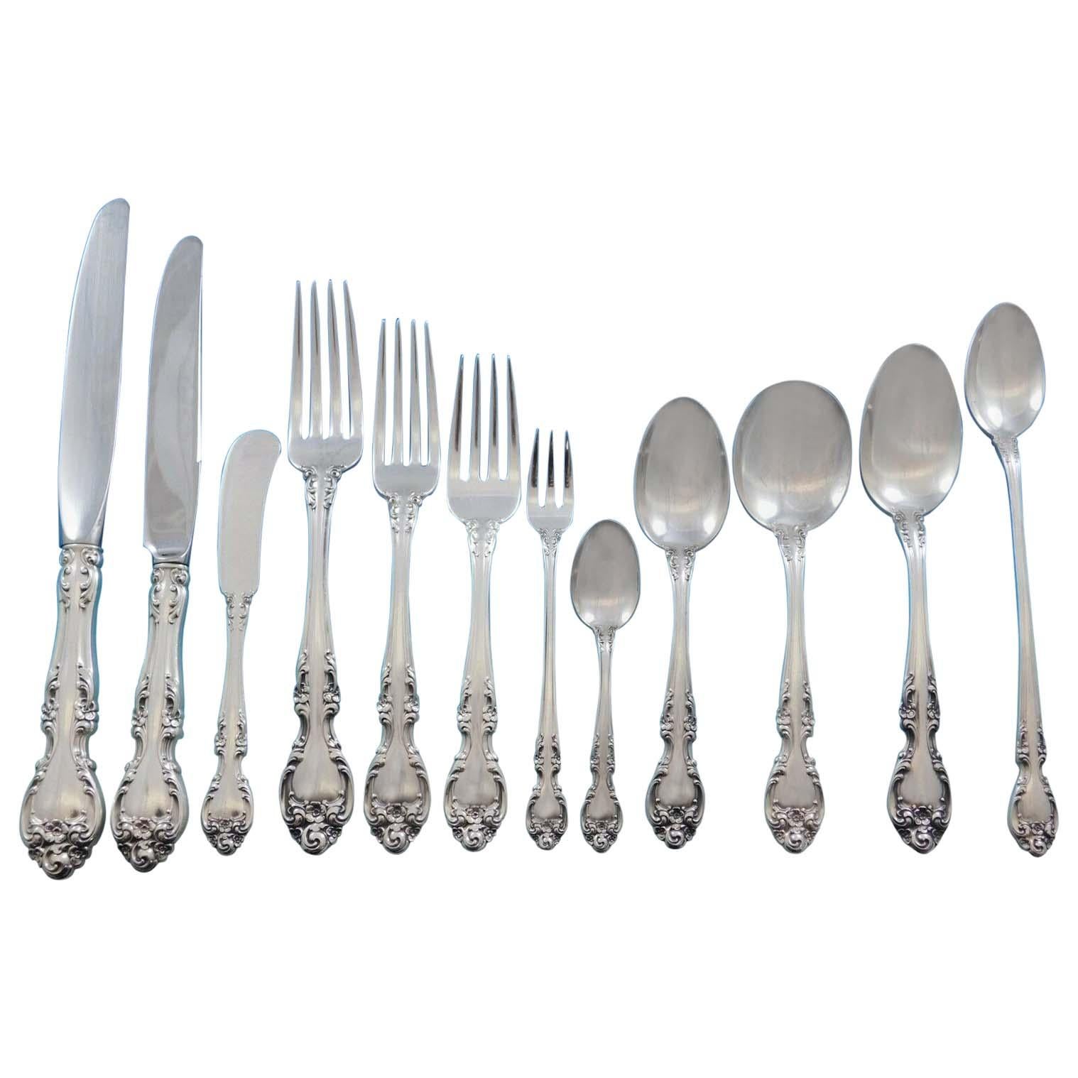 Old French, Gorham Sterling Silver Flatware Set for 12 Service 217 ...