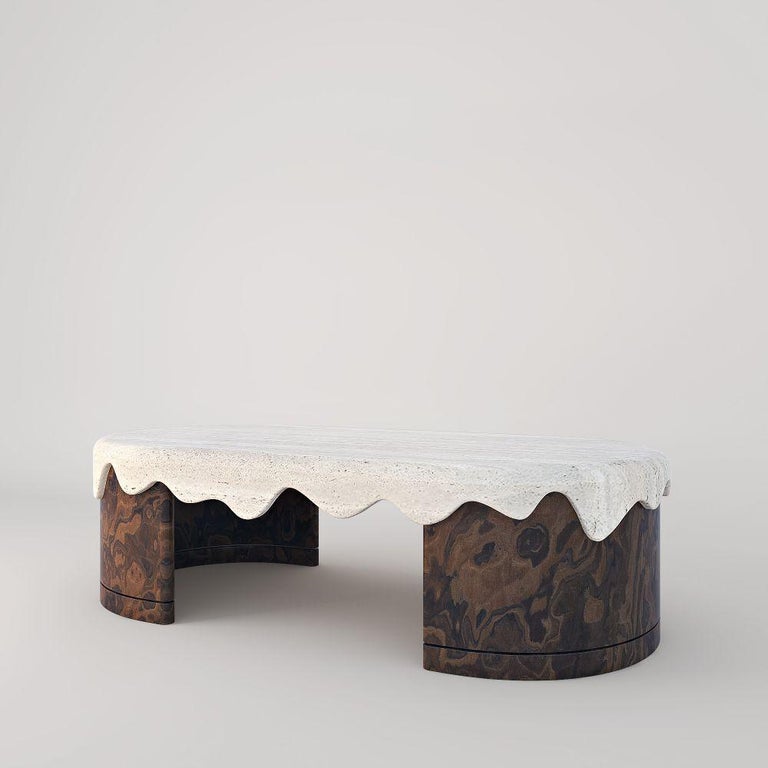 Melt Coffee Table, California Burl by Marble Balloon For Sale at 1stDibs
