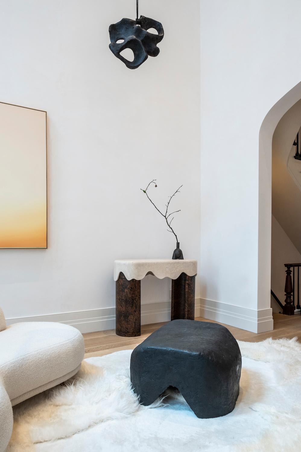 Melt Console, Walnut Burl by Marble Balloon For Sale at 1stDibs