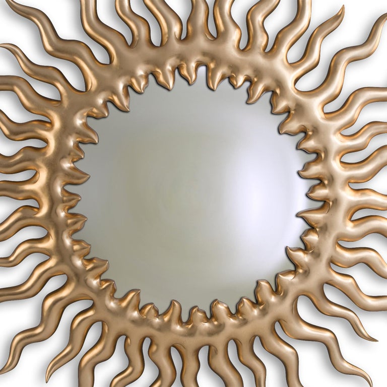 Melting Sun Mirror with Gold Paint For Sale at 1stDibs