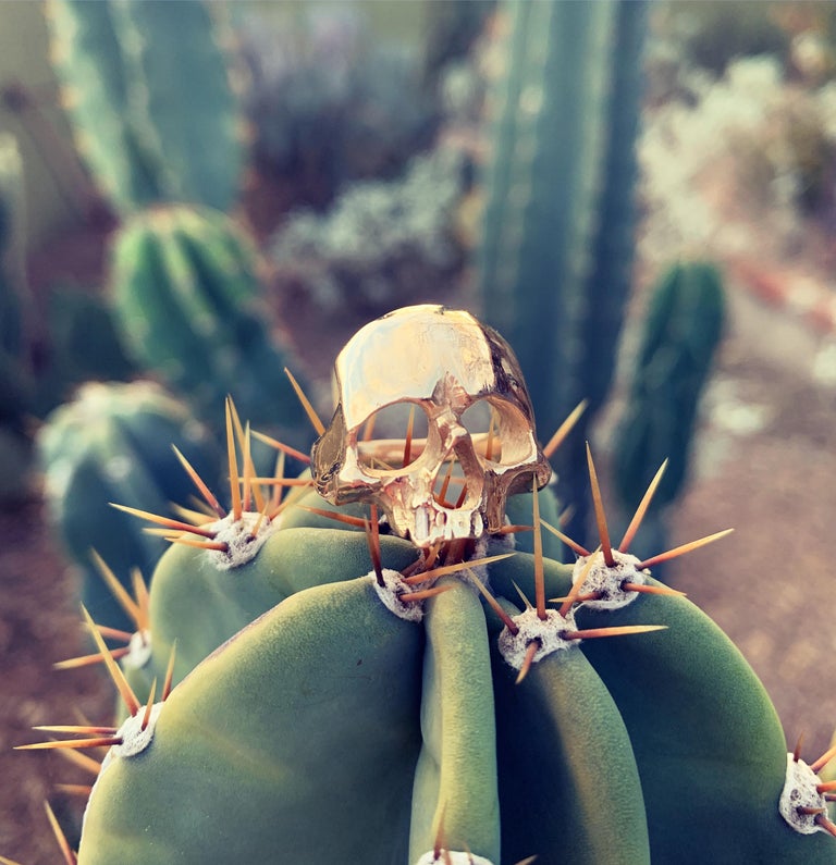 Customizable Memento Mori Skull Ring in 14k Gold with Diamond Tooth by ...