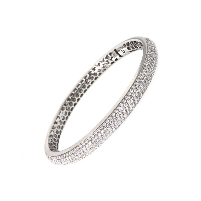 Memoire Collection Diamond Pirouette 5 Row Pavée Bangle Bracelet 18k ...