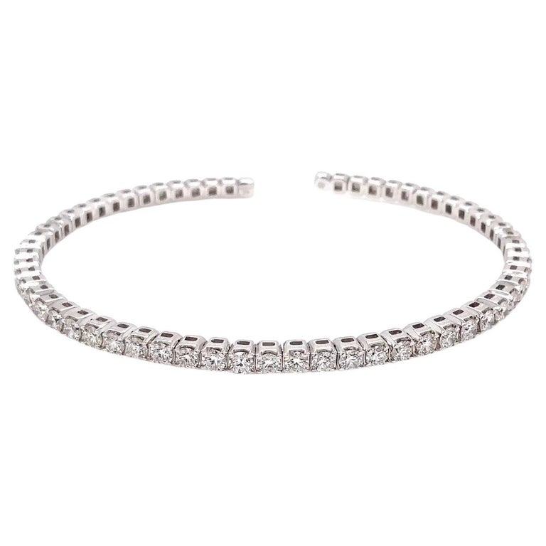 Memoire Collection Flexi Diamond 1.50ctw. Cuff Set in 18k White Gold ...