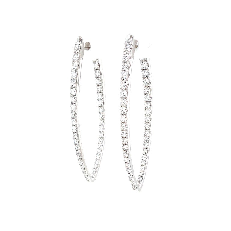 Memoire Collection Imperial Hoop Diamond 2.46cts, Earring Set in 18k ...