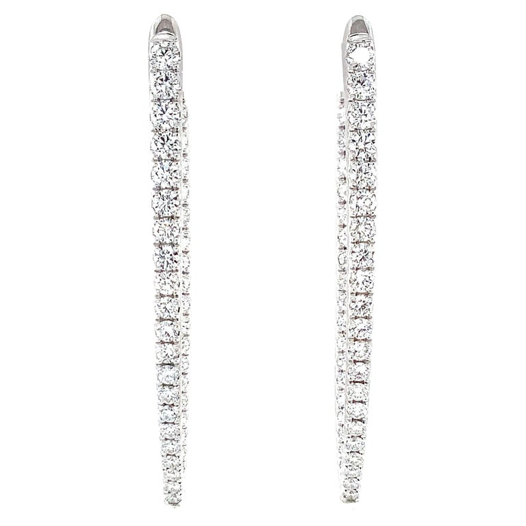 Memoire Collection Imperial Hoop Diamond 2.46cts, Earring Set in 18k ...