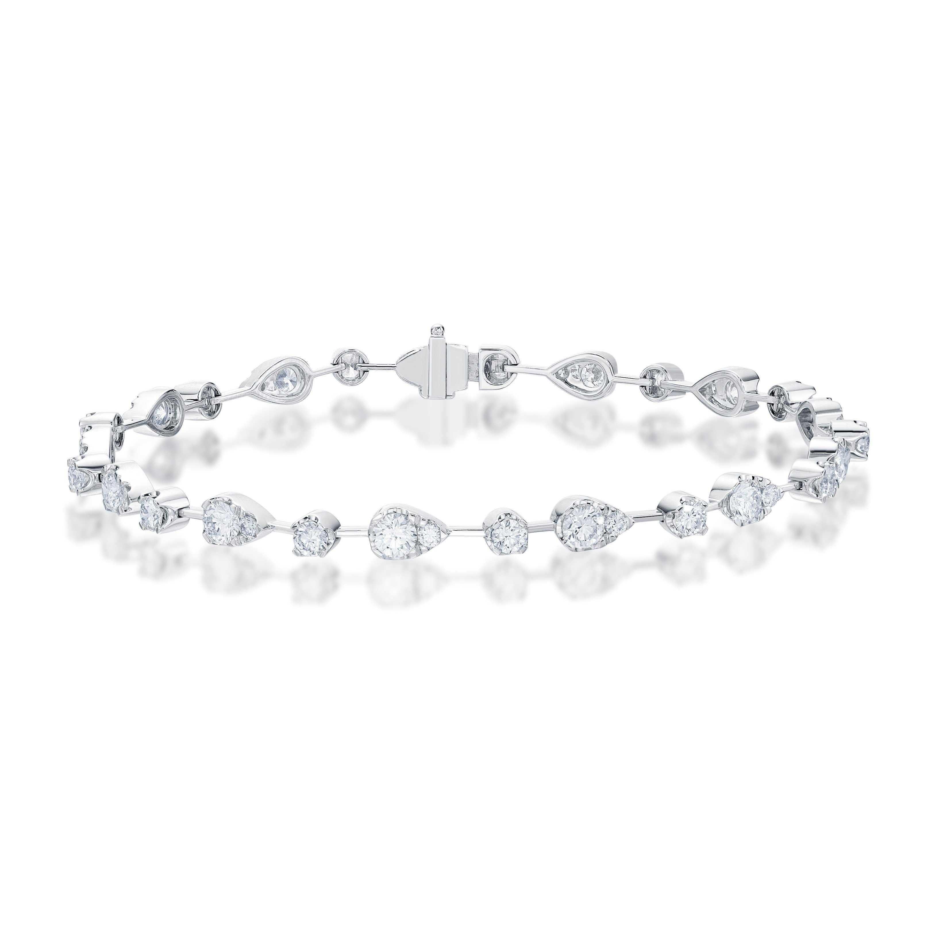 Memoire Collection Vintage-Inspired Petal Diamond Tennis Bracelet 2 ...