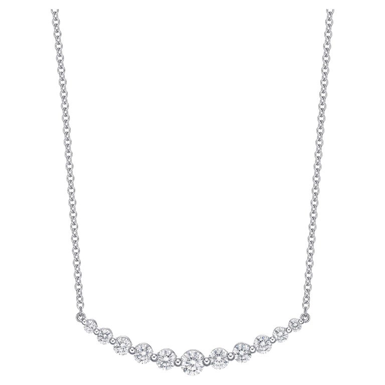 Memoire Diamond Classic Smile Necklace 1ct. TW. Set In18k White Gold ...