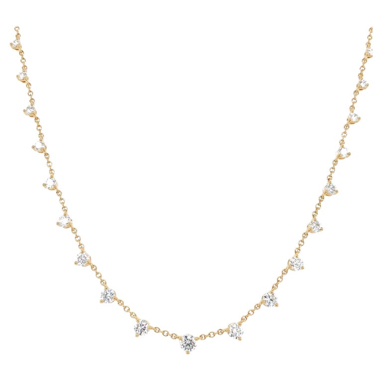 Memoire Essential Collection Diamond Necklace Set in 18k Yellow Gold ...