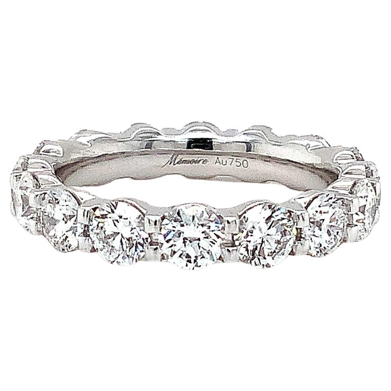 Memoire Petite Prong Eternity Diamond Band Set in Platinum 3.27cts T.W ...