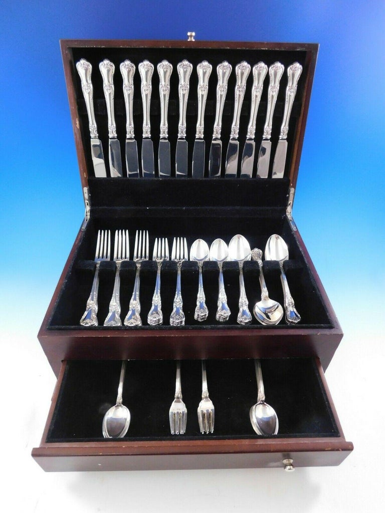 Memory Lane by Lunt Sterling Silver Flatware Set for 12 Dinner Service ...