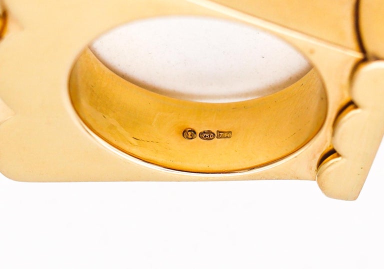 Memphis Design 1980 Geometric Sculptural Ring 18Kt Yellow Gold with ...