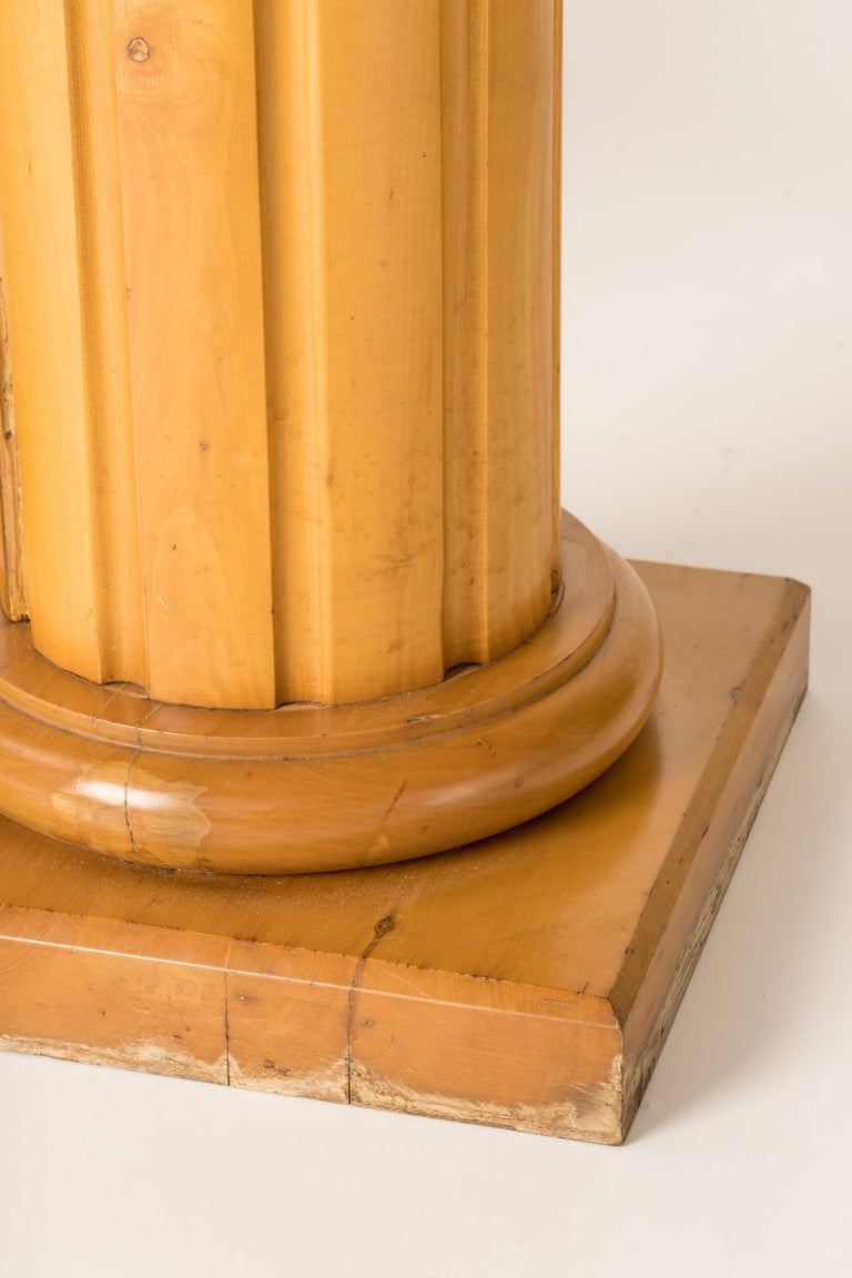 Memphis Inspired Solid Sycamore Ionic Pedestals or Gueridon, Italy 1970 ...