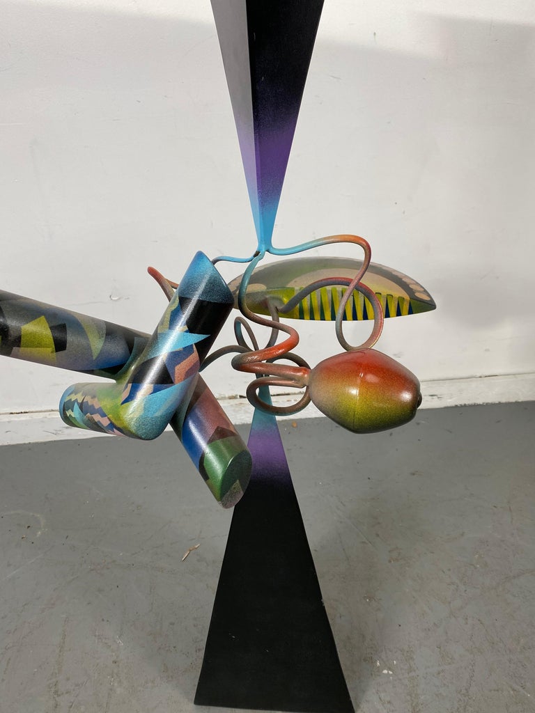 Memphis Style Abstract Free-Standing Welded Steel Sculpture by Jerry ...