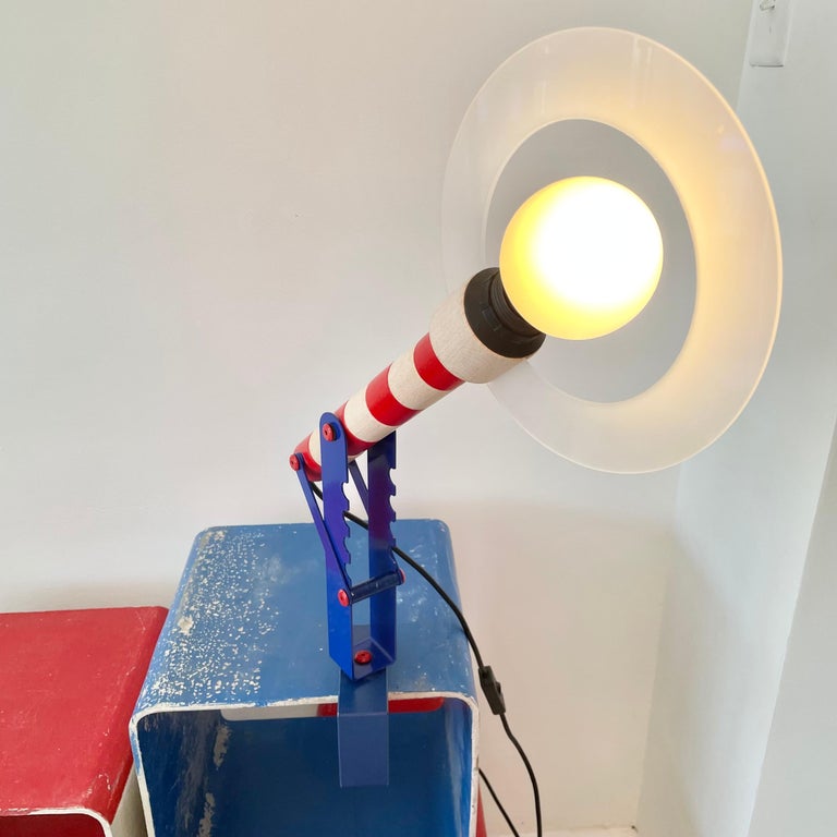 Memphis Style Articulating Wood Lamp at 1stDibs