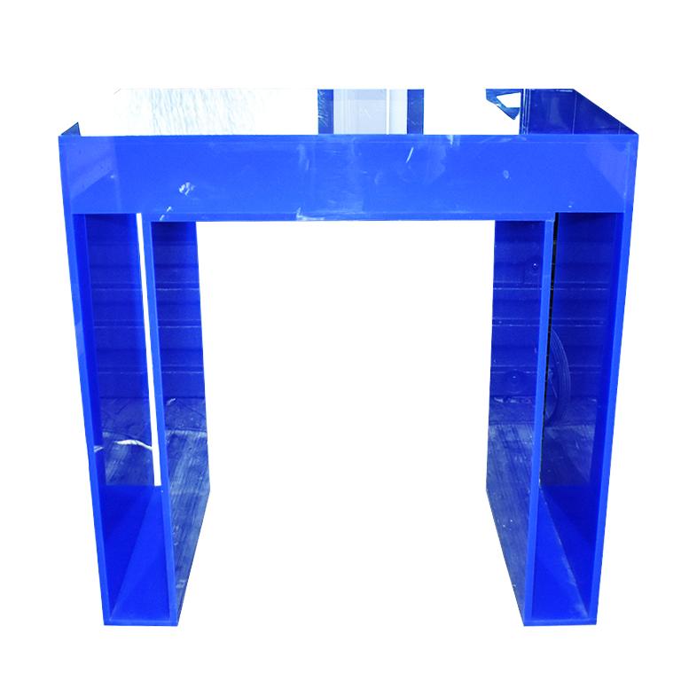 Memphis Style Blue Acrylic Desk or Console Table Attributed to Memphis ...