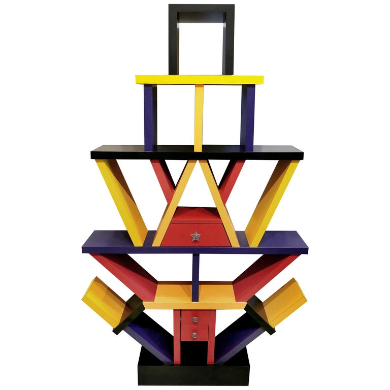 Memphis Style Étagère Manner of Ettore Sottsass For Sale at 1stDibs