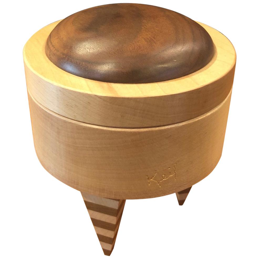 Memphis Style Postmodern Mixed Wood Jewelry Box with Drawer For Sale at ...