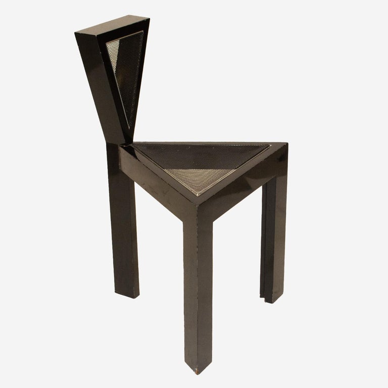 Memphis Style Modernist Triangular Chair by Carl Tese For Sale at 1stDibs