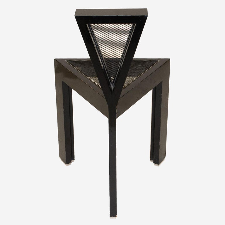 Memphis Style Modernist Triangular Chair by Carl Tese For Sale at 1stDibs