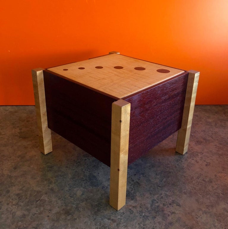 Memphis Style Postmodern Mixed Wood Jewelry Box with Drawer For Sale at ...