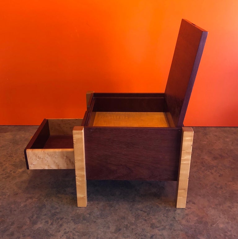 Memphis Style Postmodern Mixed Wood Jewelry Box with Drawer For Sale at ...