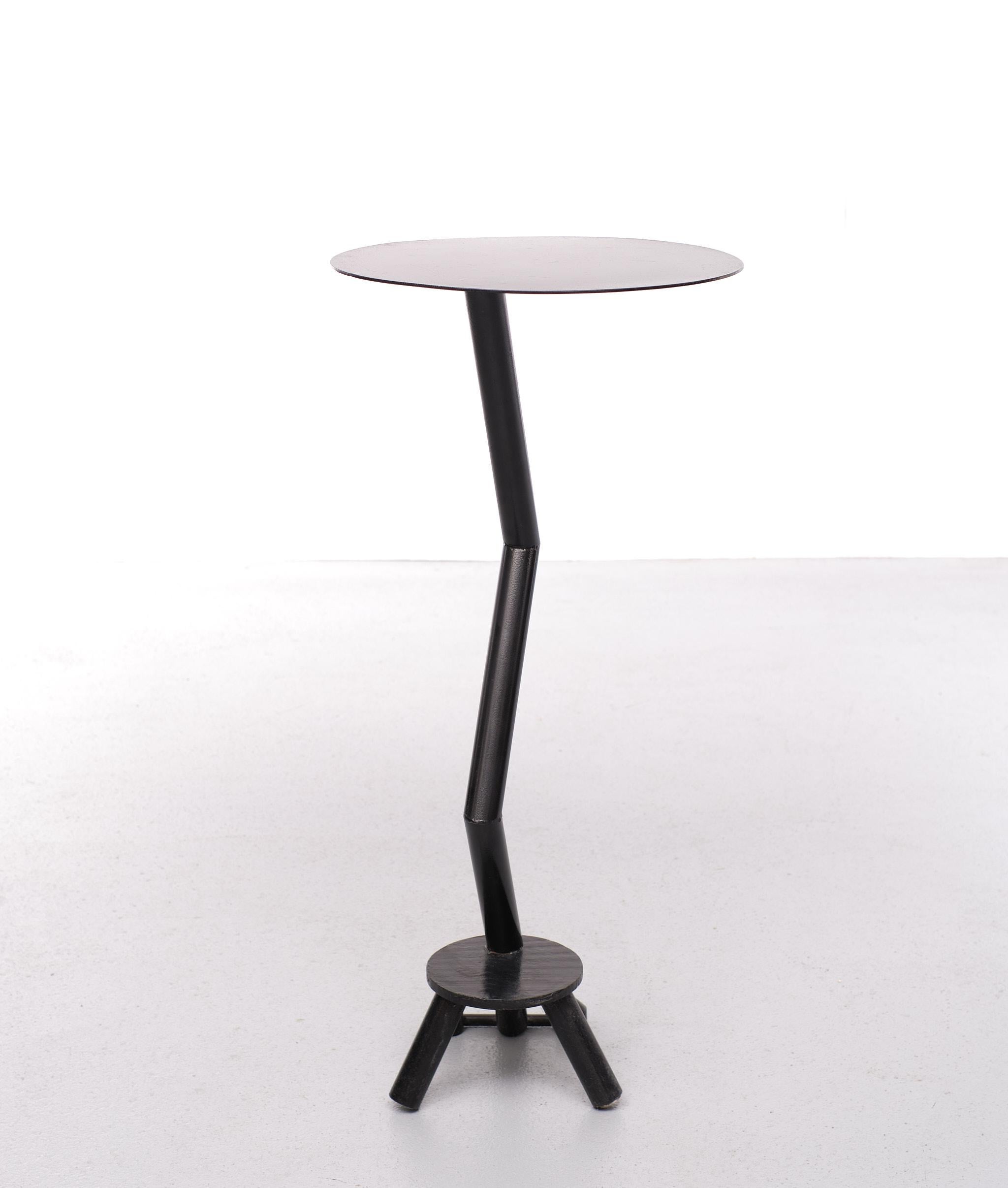 Memphis Style Steel Side Table, 1980s at 1stDibs