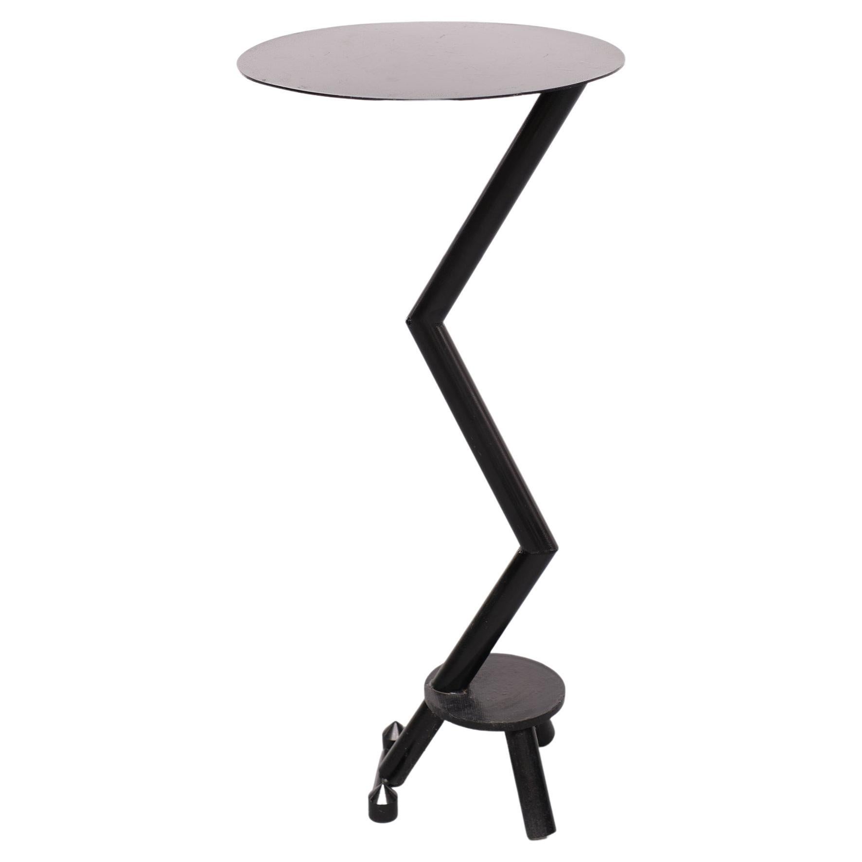 Memphis Style Steel Side Table, 1980s at 1stDibs