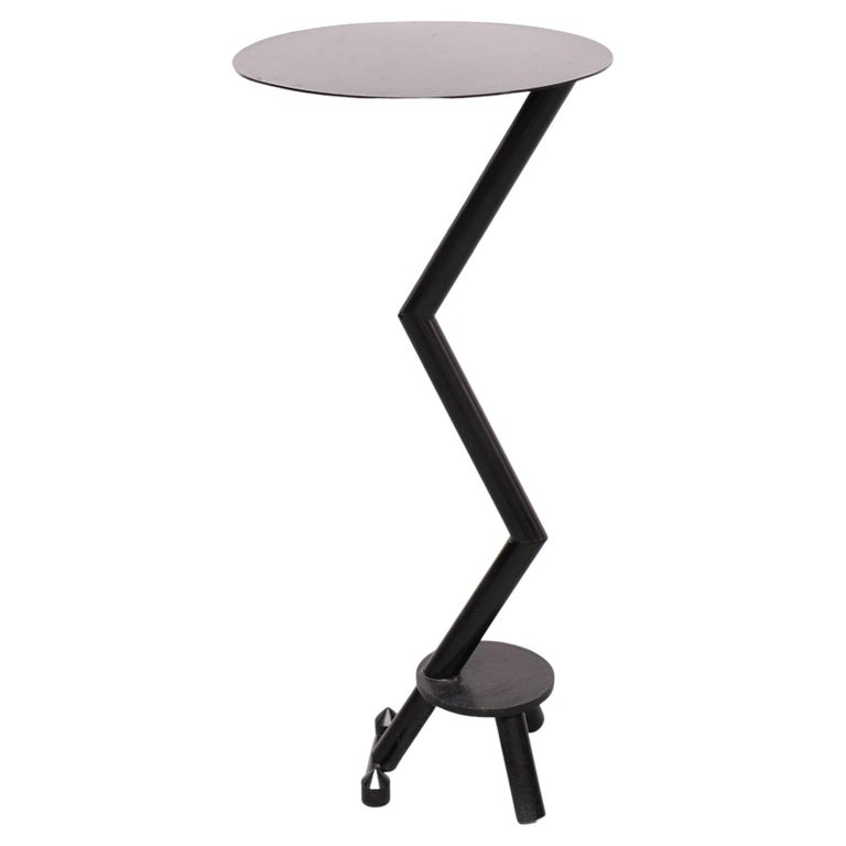 Memphis Style Steel Side Table, 1980s For Sale at 1stDibs