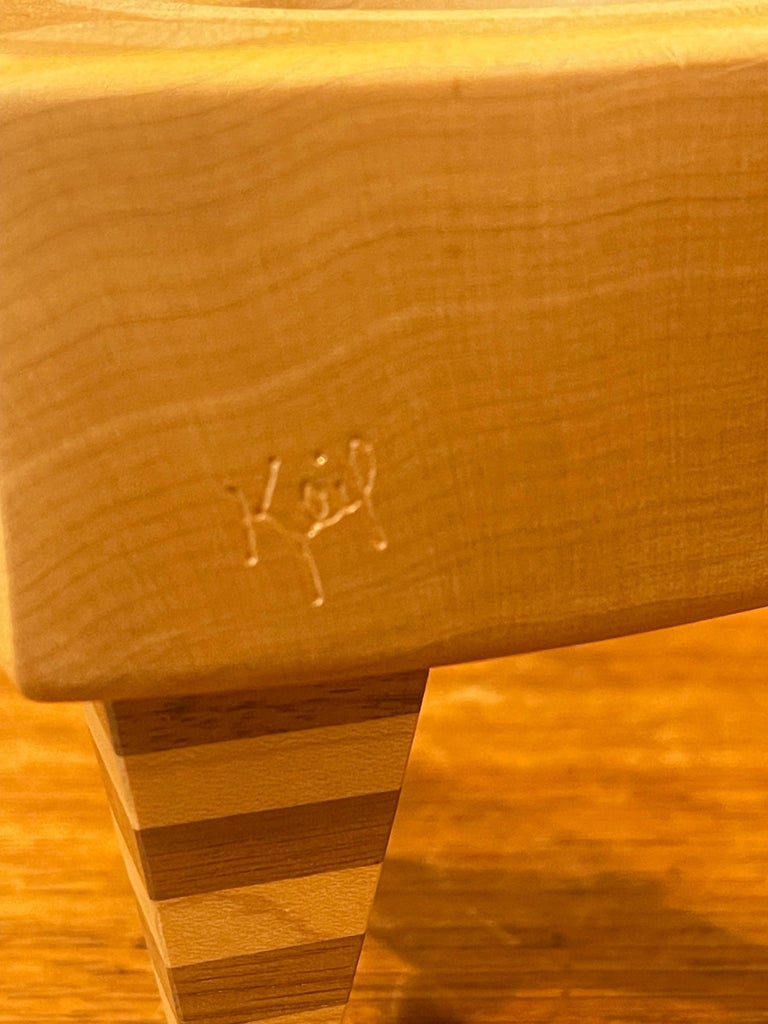 Memphis Style Triangular Mixed Wood Trinket Box by Russ Keil For Sale ...